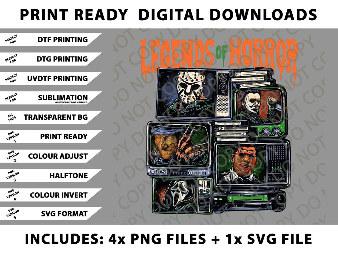 Legends of Horror, Leatherface, Ghostface, Myers, Voorhees, Freddy ...