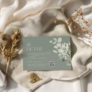 Dusty Sage Green Wedding Invitation Template, Minimalist Wedding ...