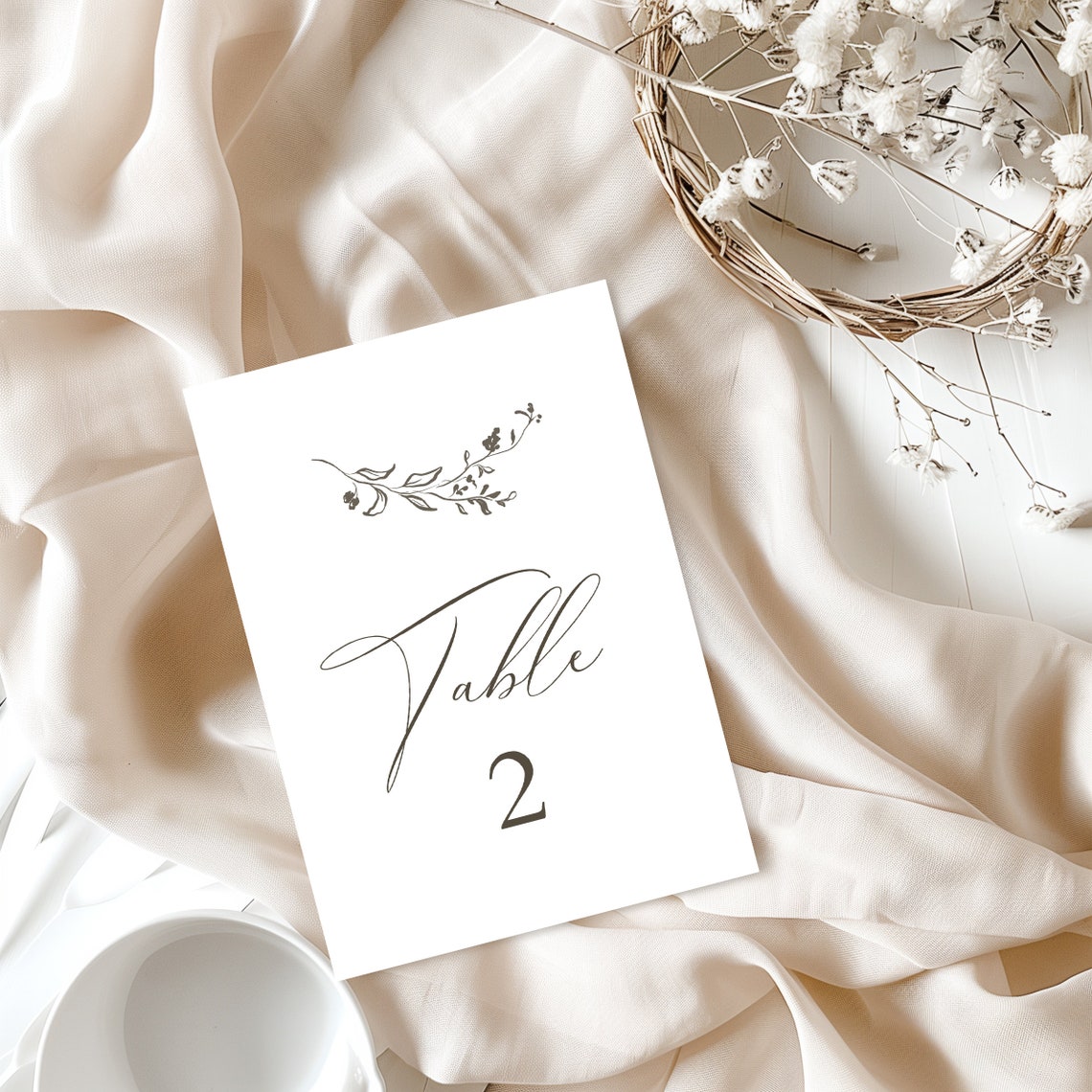 Minimalist Wedding Table Number Template, Calligraphy Wedding Template ...