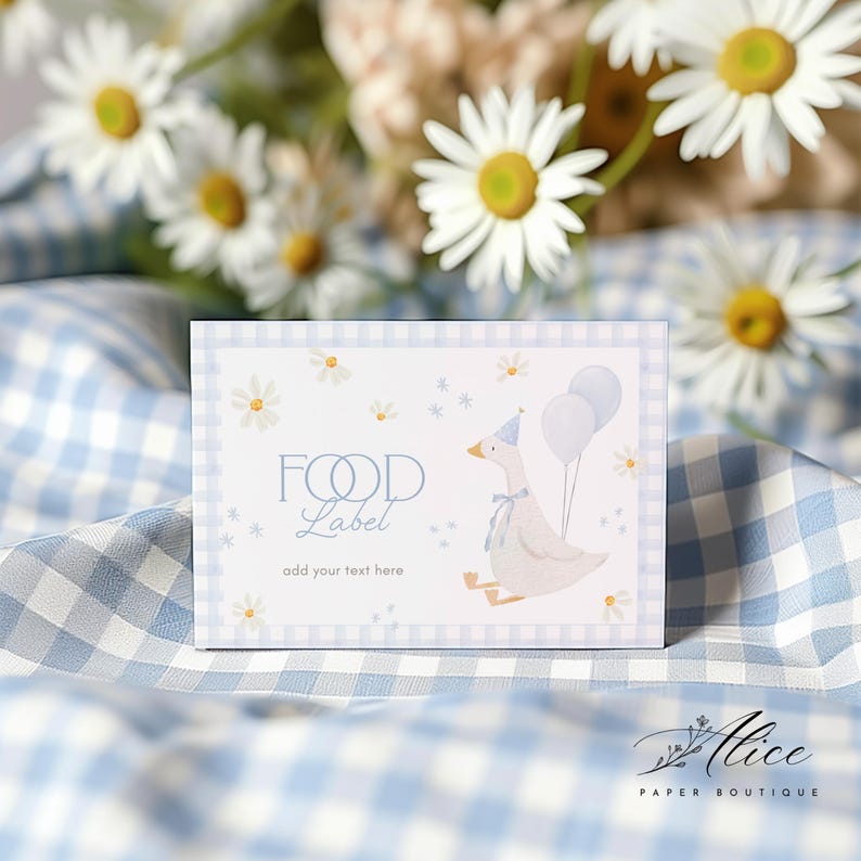 One Silly Goose Food Labels, Printable 1st Birthday Party Labels, Silly ...