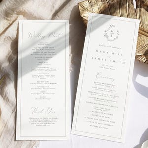 Minimalist Wedding Programs Template, Calligraphy Wedding Ceremony ...