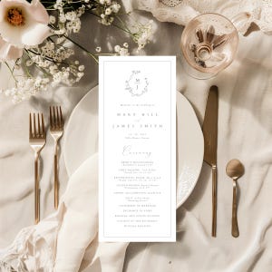 Minimalist Wedding Programs Template, Calligraphy Wedding Ceremony ...