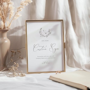 Minimalist Wedding Table Sign Template, Calligraphy Wedding Template ...