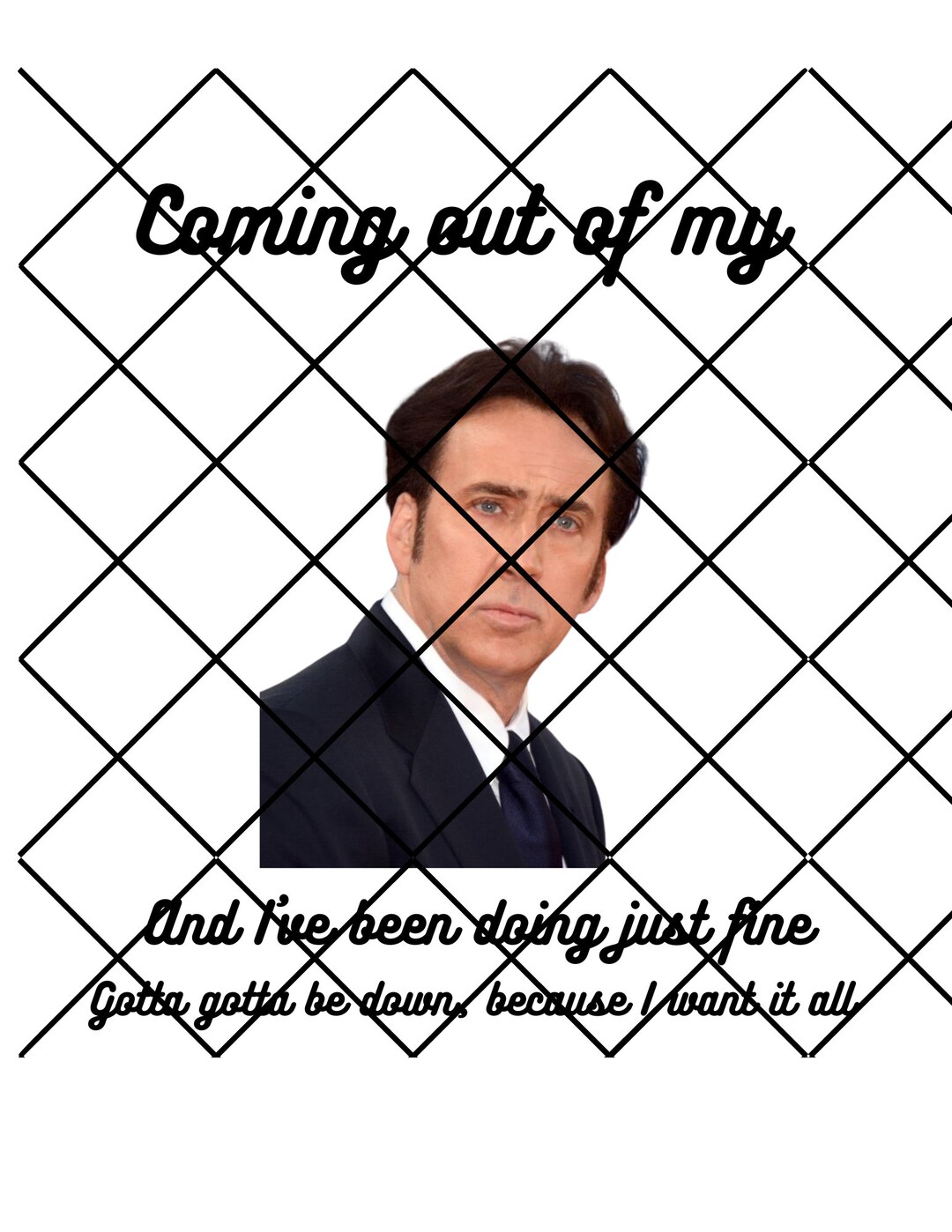 Nicholas Cage Funny Shirt SVG File for Download. Sublimation, Cricut ...