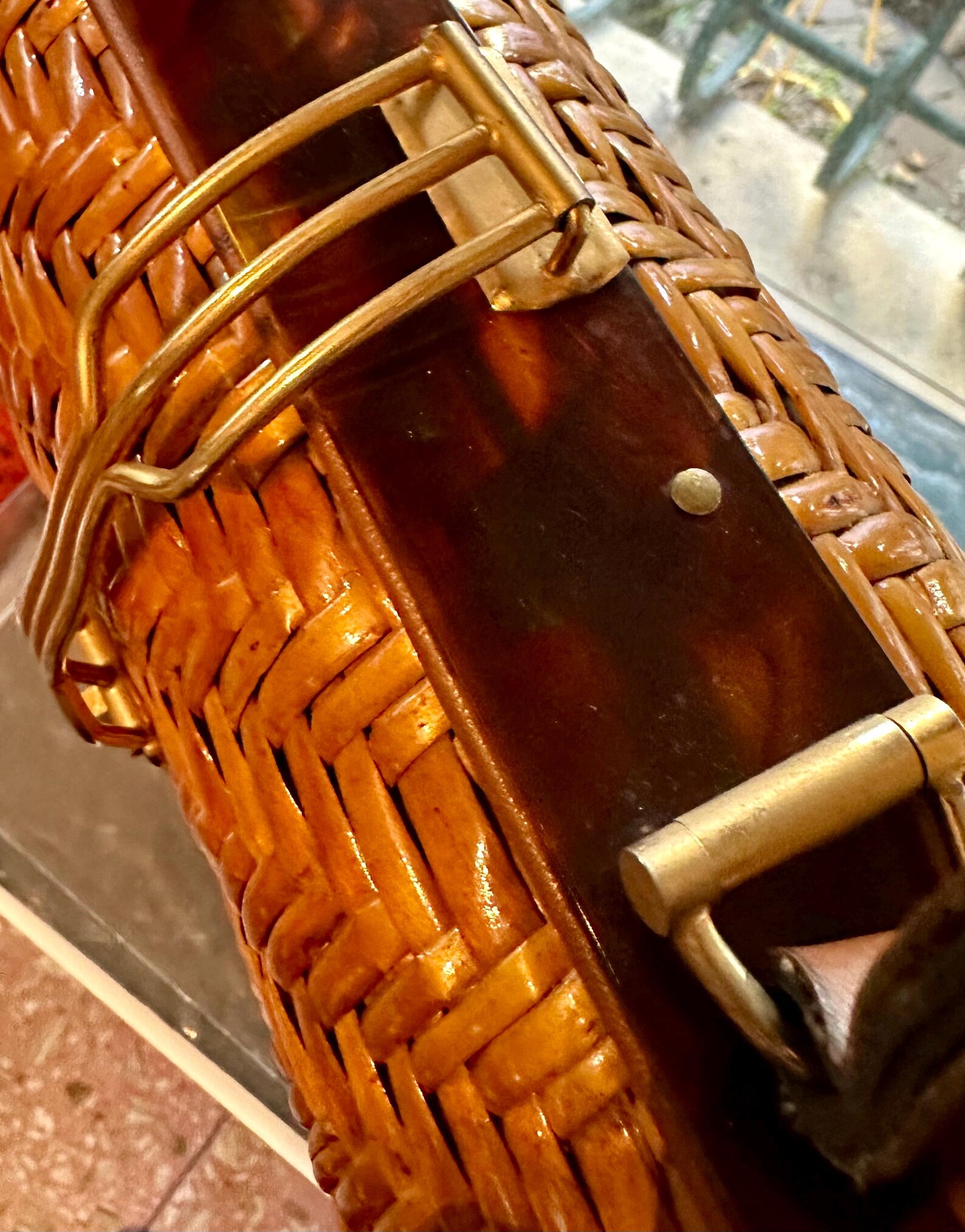 Vintage WICKER Handmade PURSE. Gorgeous Metal Adornments. Collectible ...