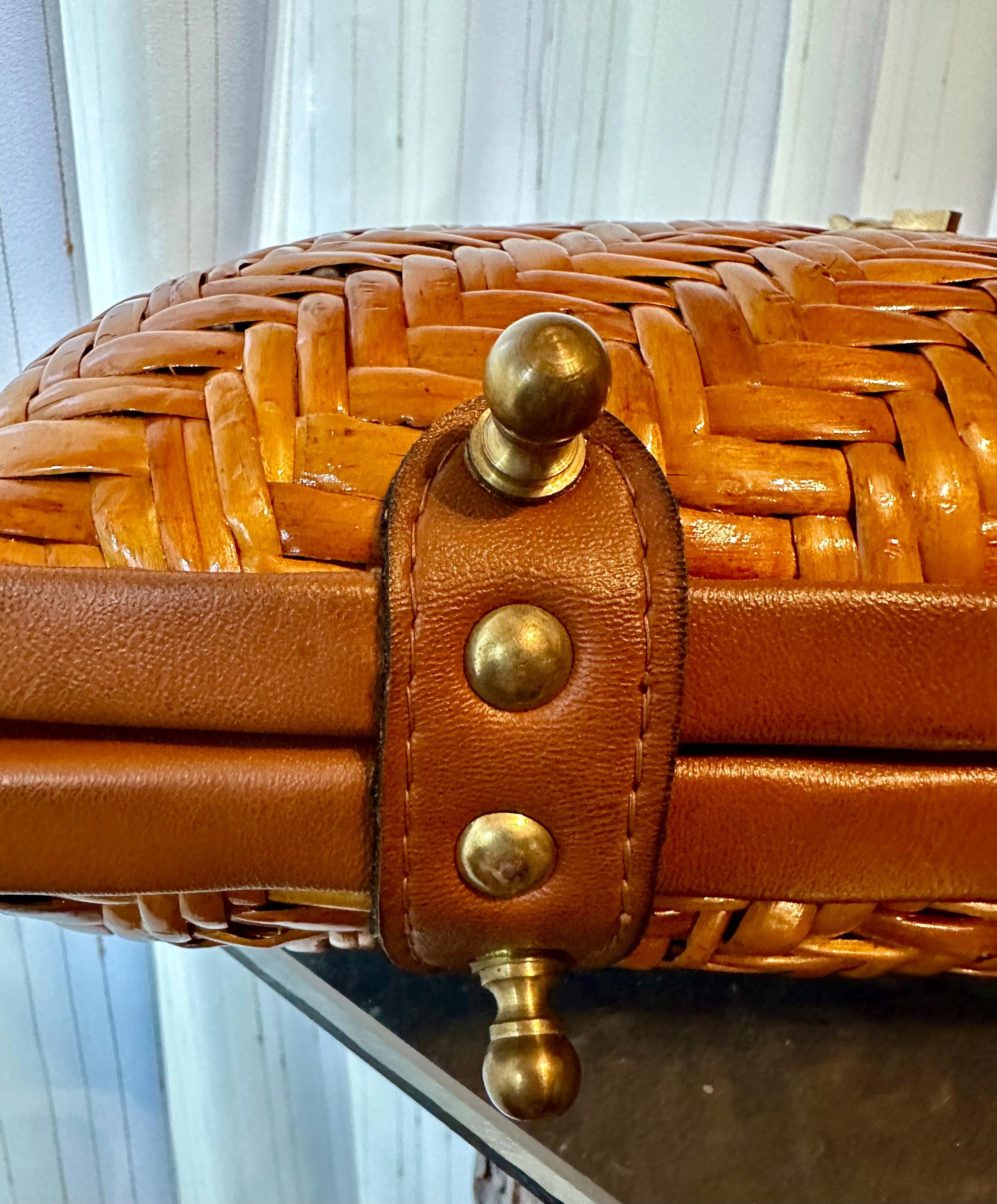 Vintage WICKER Handmade PURSE. Gorgeous Metal Adornments. Collectible ...