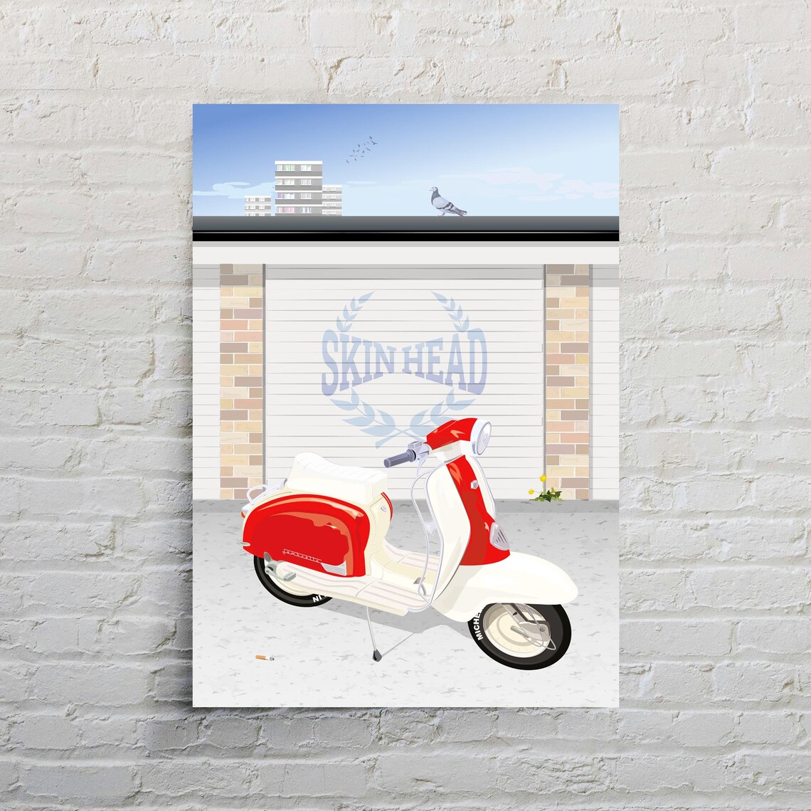 RED SKINHEAD LAMBRETTA, Lambretta Art, Skinhead Art, Scooter, Scooter ...