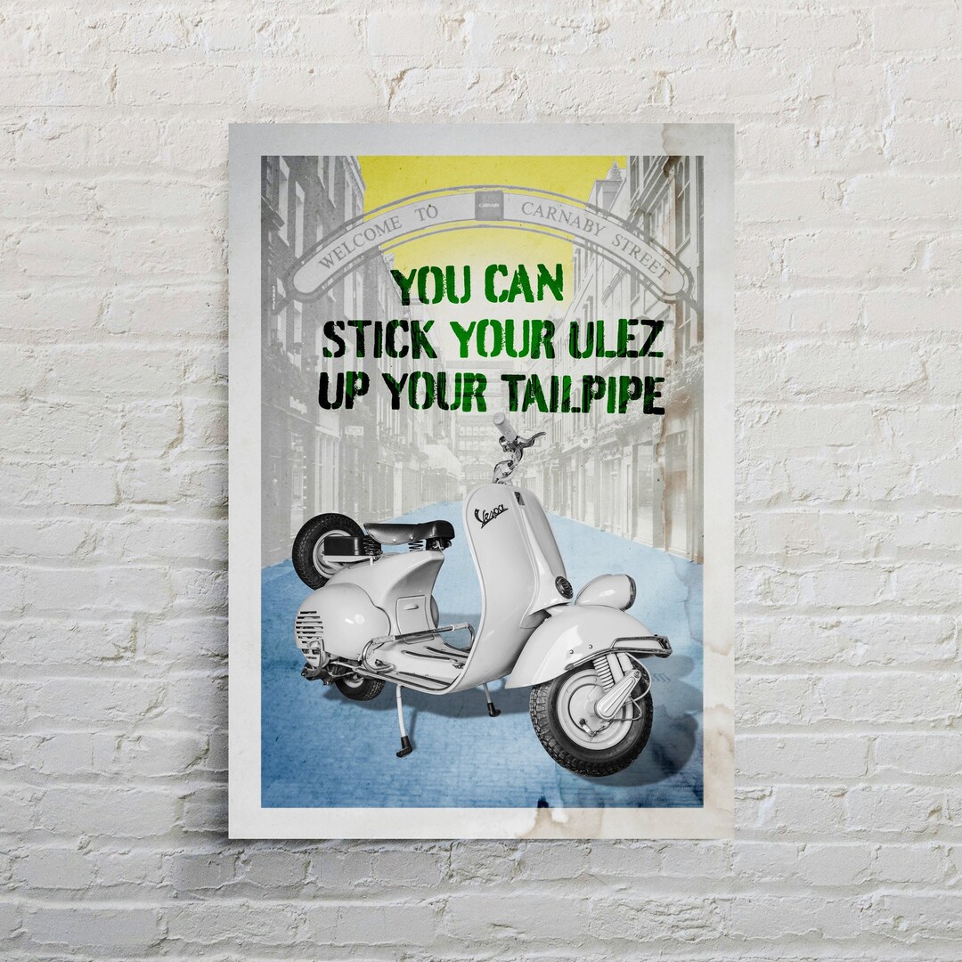 ULEZ, Scooter, Scooter Art, Artwork, Poster, Home Decor, Carnaby Street ...