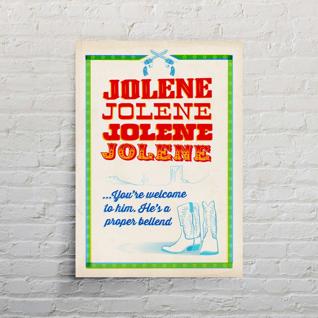 JOLENE, Print, Art, Humour, Music, Quirky, Fun, Poster, Wall Art, Home ...