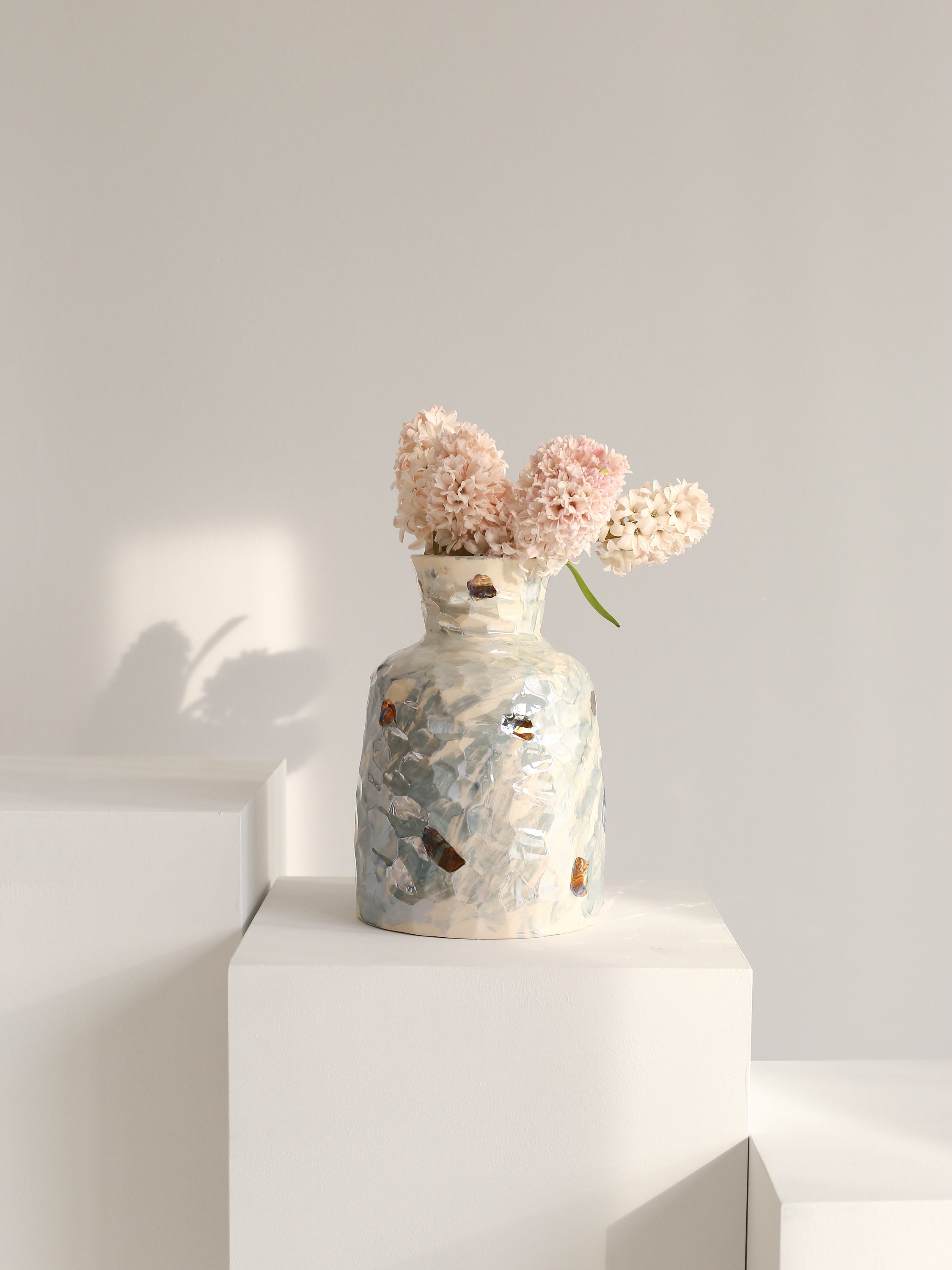 Ceramic Vase, Handmade Modern Ceramic Vase, Natural White Ceramic Vase ...