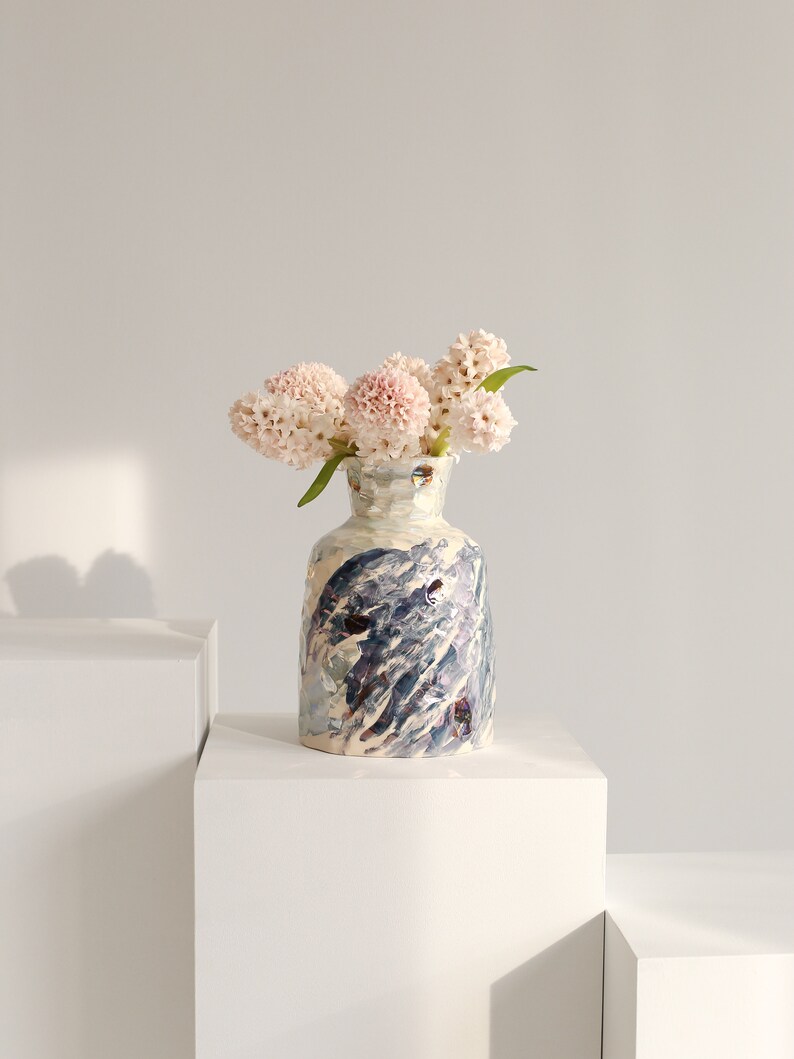 Ceramic Vase, Handmade Modern Ceramic Vase, Natural White Ceramic Vase ...