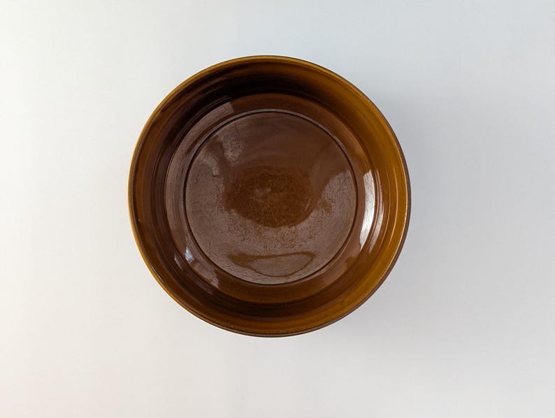 Vintage Ceramic Bowl – Rustic Brown - Etsy