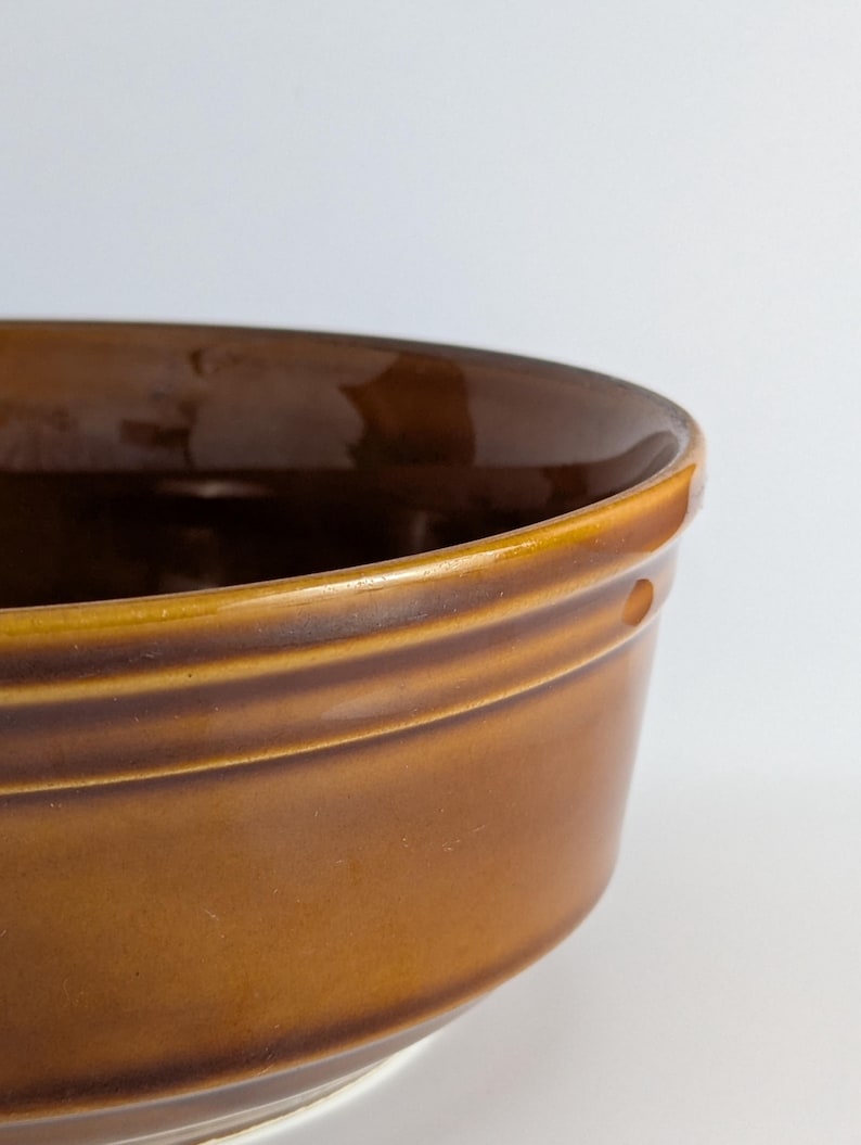 Vintage Ceramic Bowl – Rustic Brown - Etsy