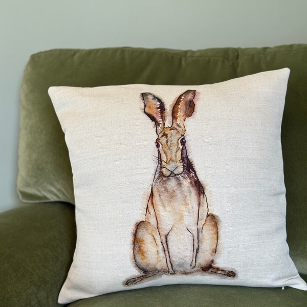 Hare Cushion - Etsy UK