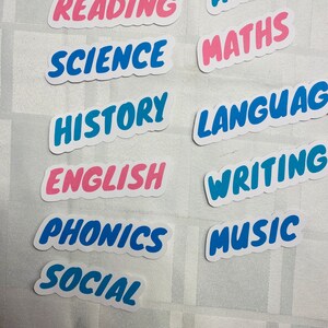 12 School Subject Labels, Folder Labels, Binder Label-back to School ...