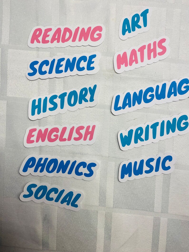 12 School Subject Labels, Folder Labels, Binder Label-back to School ...