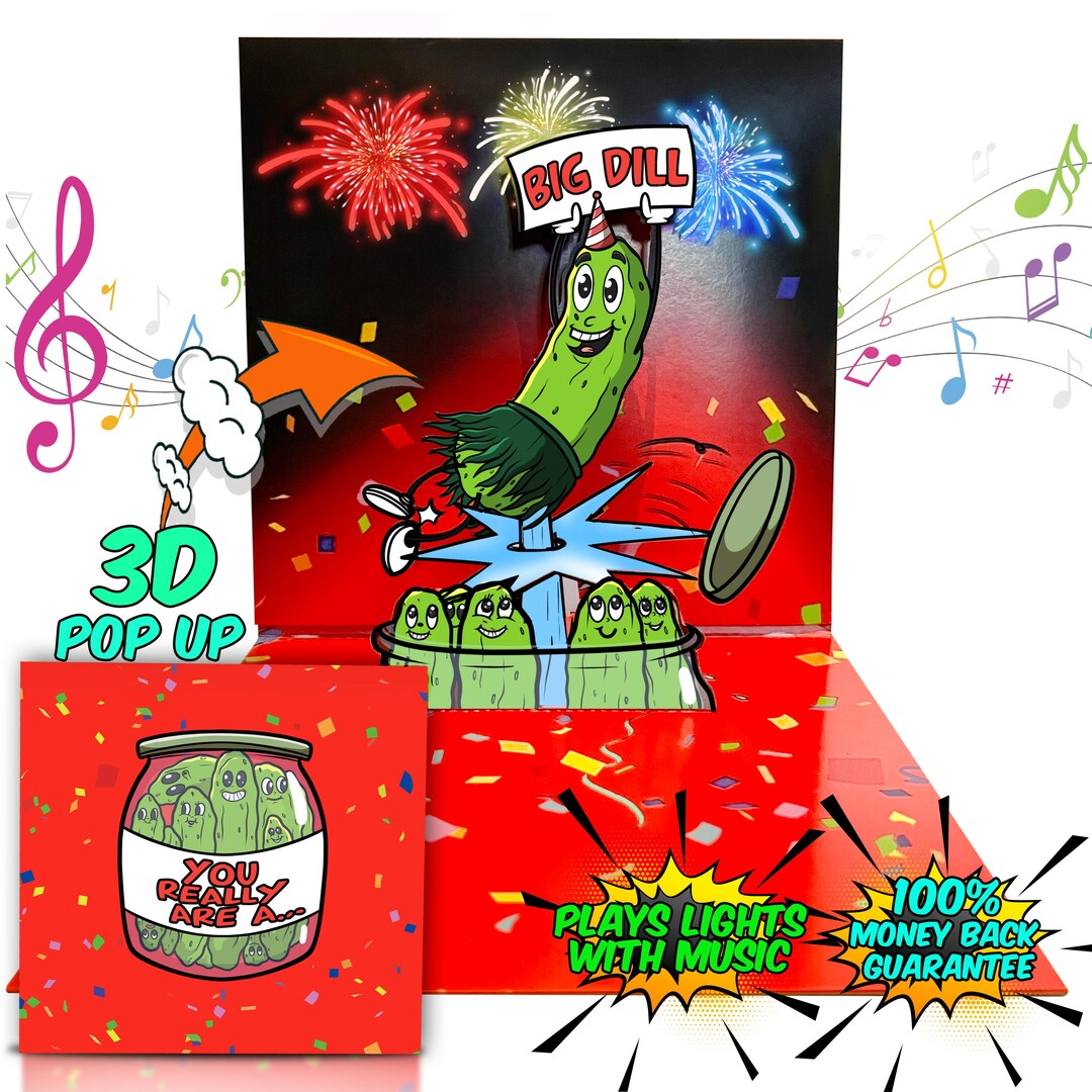 Funny Singing Pickle Musical Birthday Card for Men Women Kids and All ...