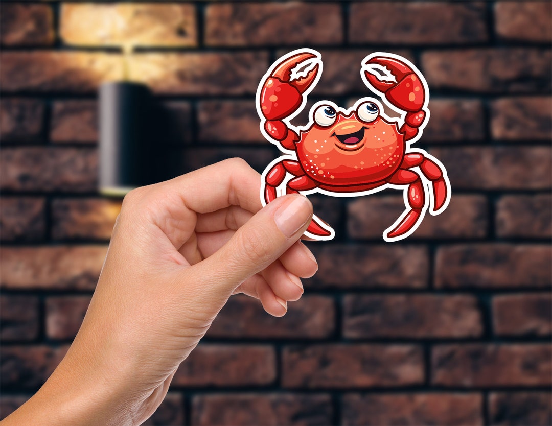 Cute Crab Sticker, Crab, Stickers, Decals, Stickers for Skateboard ...