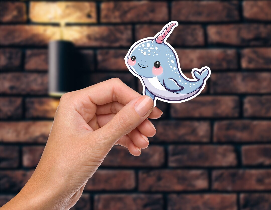 Cute Narwhal Sticker, Happy Narwhal, Narwhal, Decals, Stickers, Kawaii ...