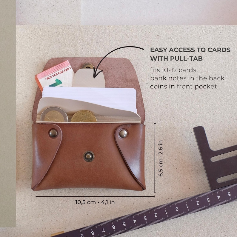 Minimalist Wallet Handmade From Italian Leather: Slim Card Holder ...