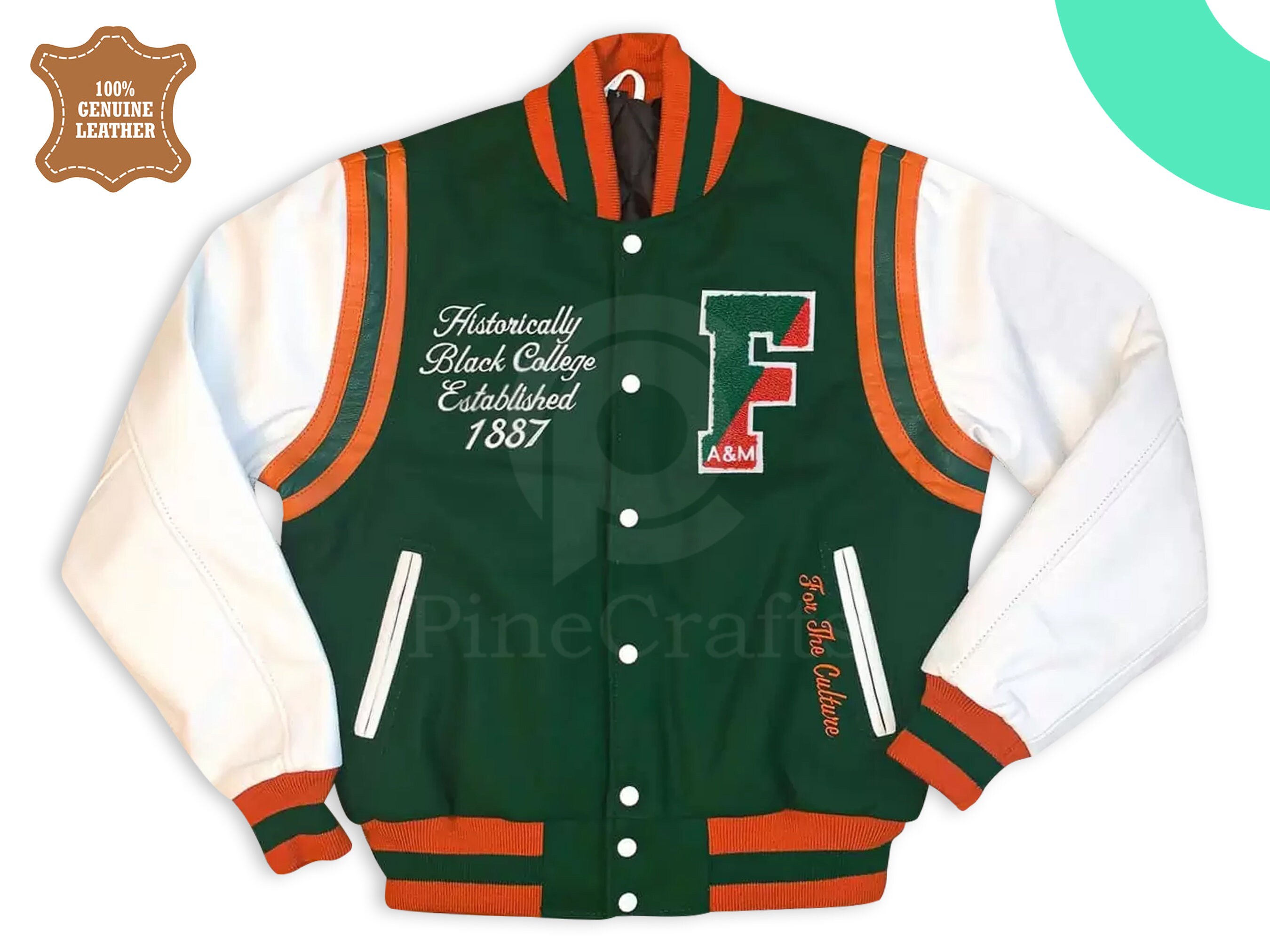 Florida A M University Letterman Jacket Green & White Varsity Jacket ...