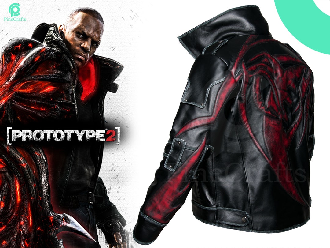 Prototype 2 James Heller Black Leather Jacket High-quality Gaming Cosplay Costume Perfect for ...