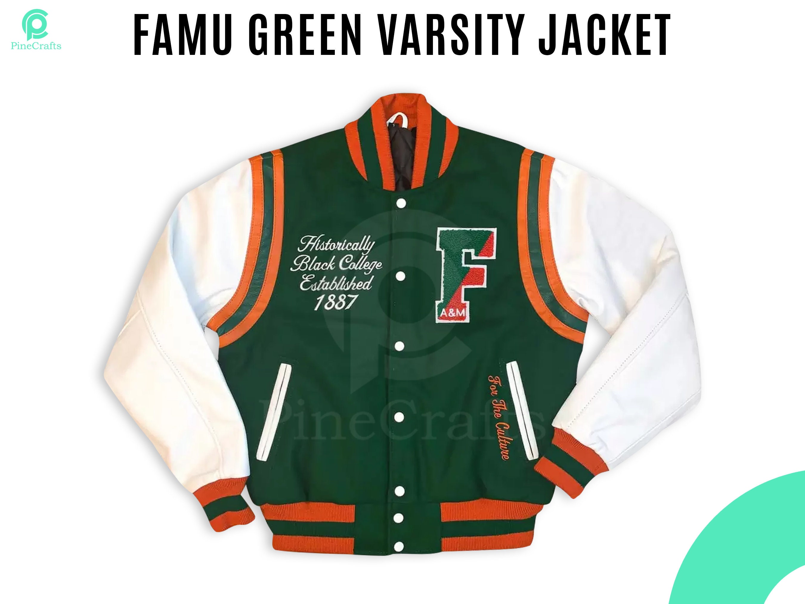 Florida A M University Letterman Jacket Green & White Varsity Jacket ...
