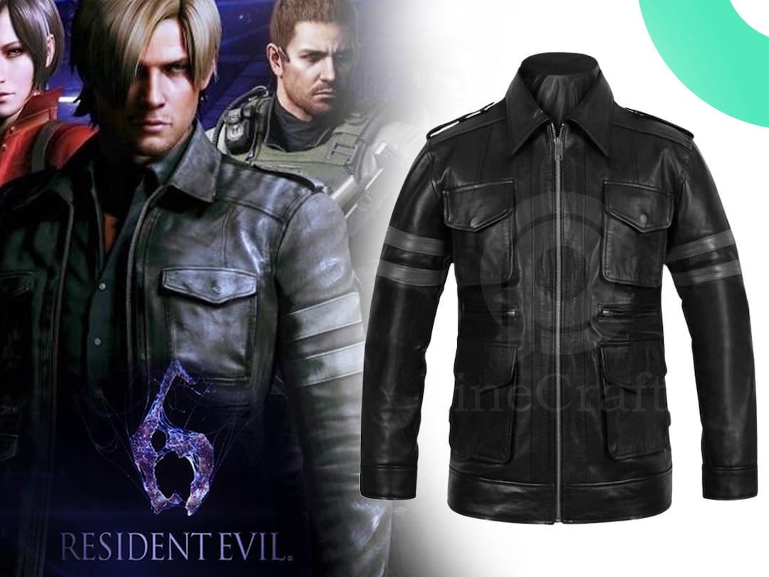 Resident Evil 6 Leon Kennedy Leather Jacket Gaming Cosplay Costume High ...