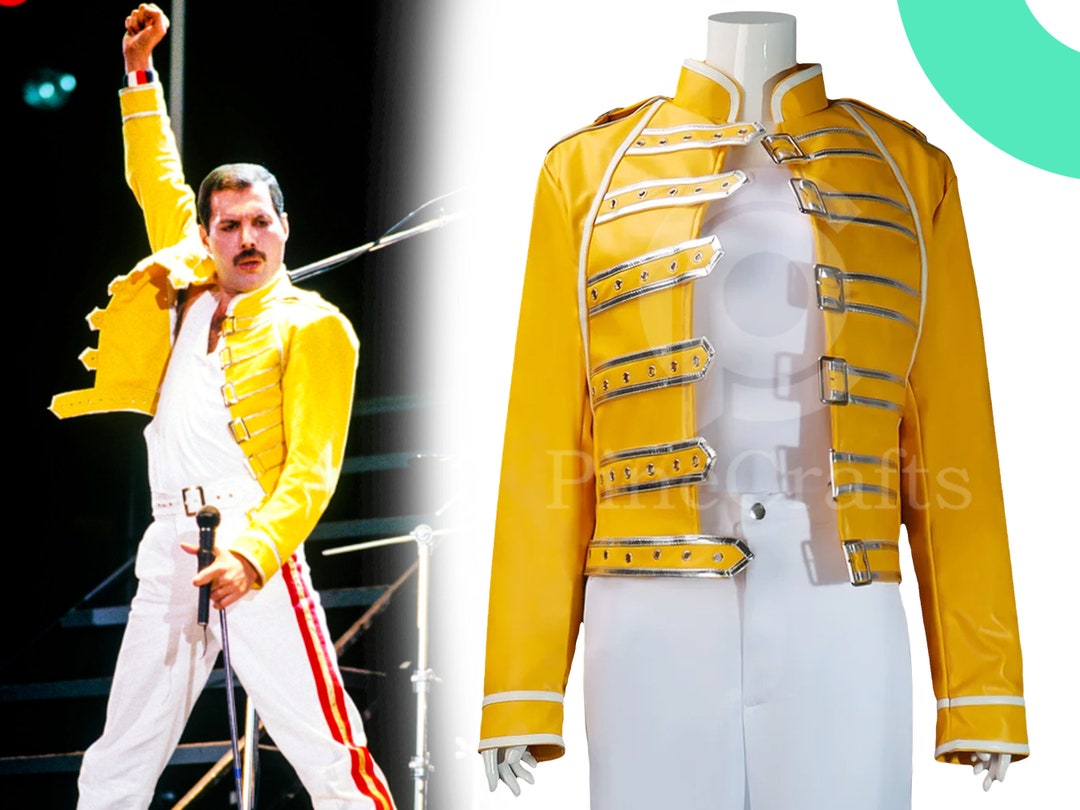 Freddie Mercury Halloween Jacket Yellow Military Jacket Iconic Queen ...