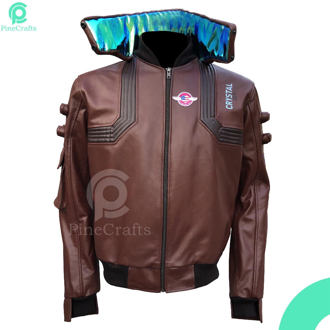 Cyber 2077 Samurai Brown Leather Jacket - David Martines Handmade ...