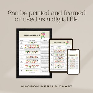 Macrominerals Reference Chart | Printable Digital Nutrition Guide ...