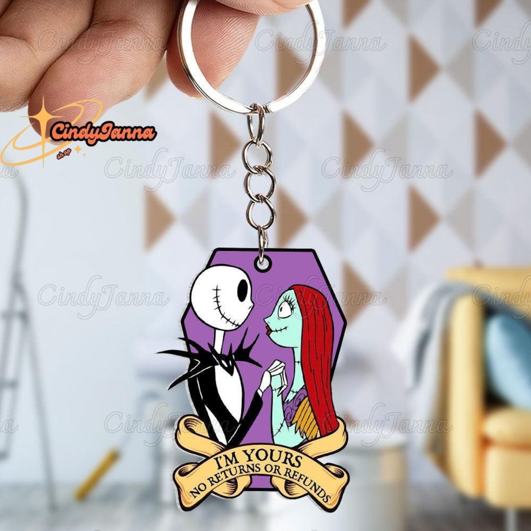 Jack and Sally Keychain, Jack Skellington Keychain, Sally Keychain ...