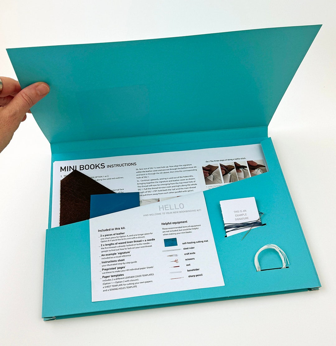 DIY Bookbinding Kit - Miniature Leatherbound Books, Including Full ...