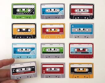 18 Vintage Cassette Tapes Stickers for Junk Journals Vintage - Etsy