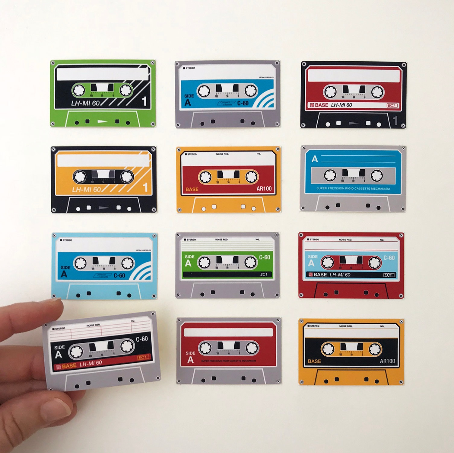 Choose Your Quantity - MINI Cassette Tape Stickers **with Blank Labels ...