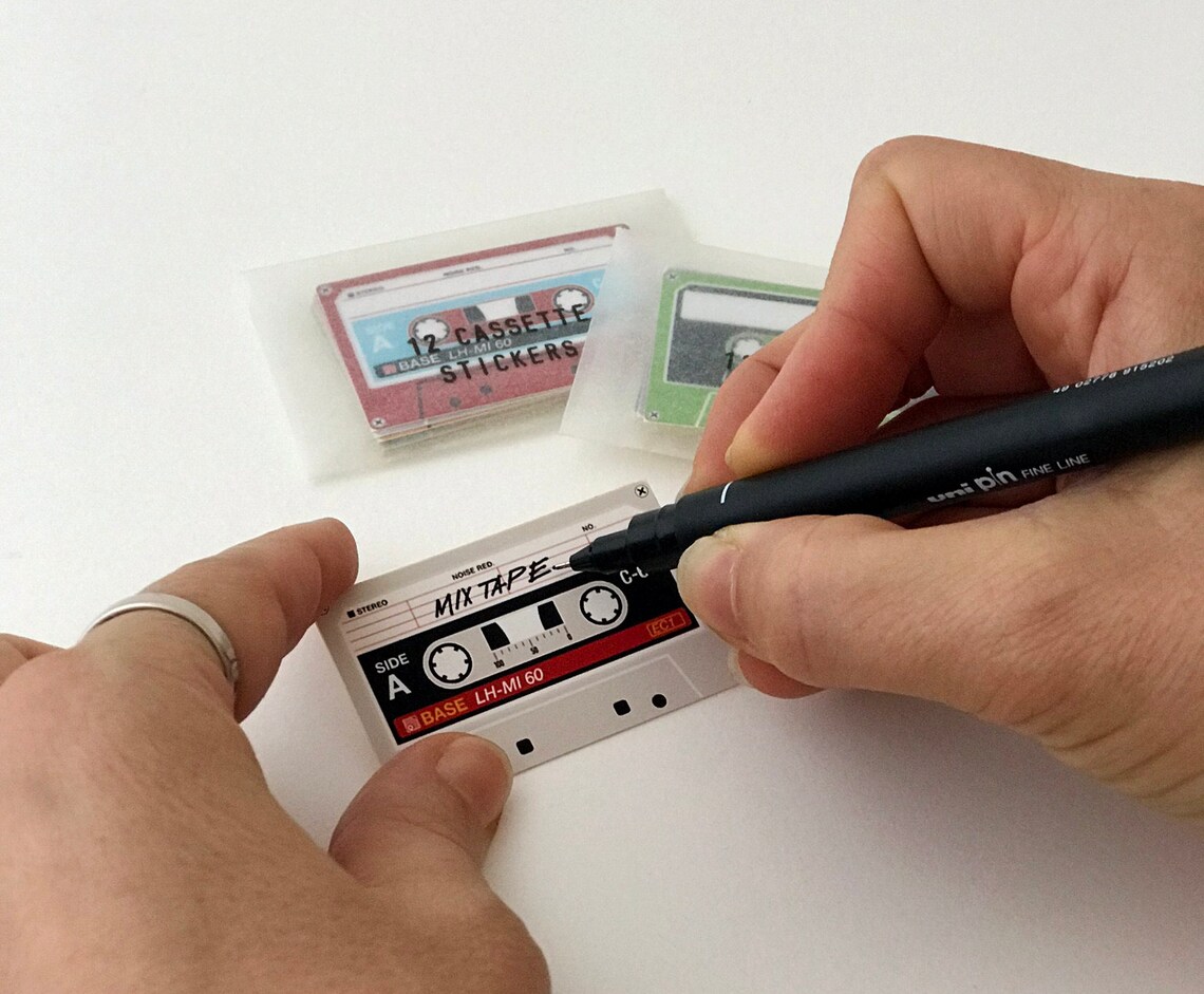 Choose Your Quantity MINI Cassette Tape Stickers with | Etsy