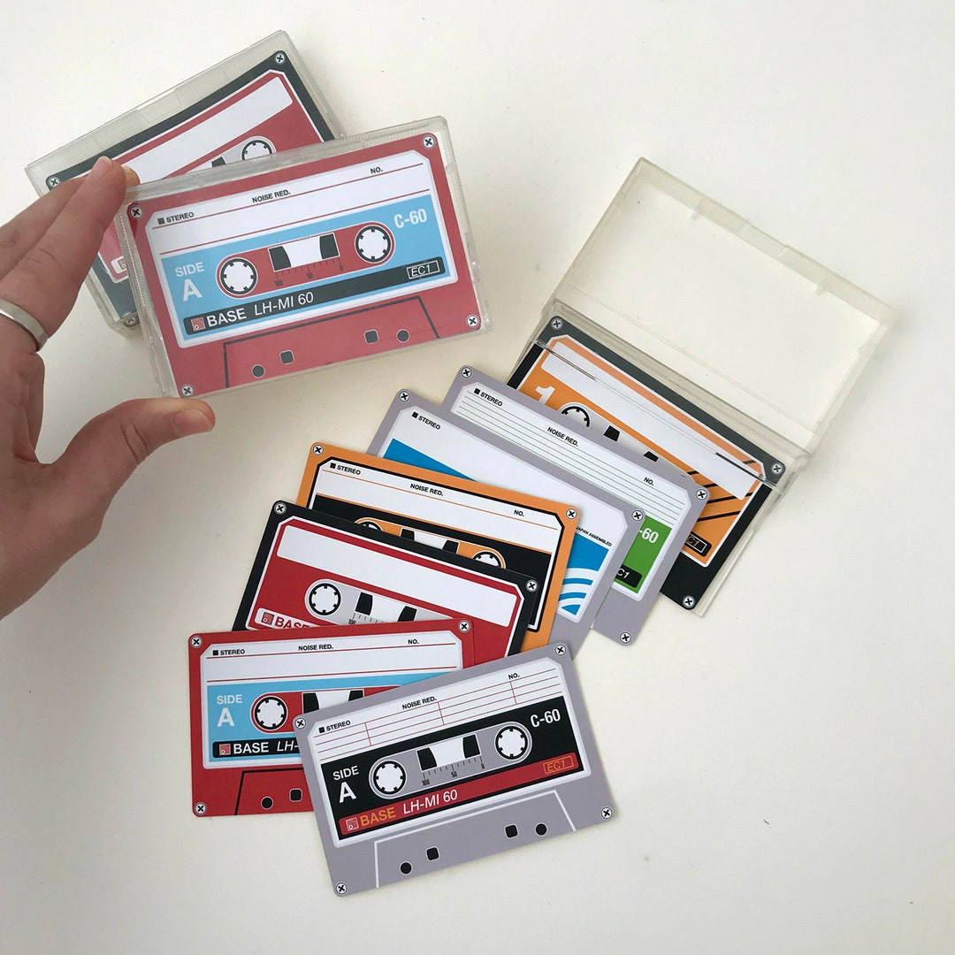 12 X LIFESIZE Cassette Tape Stickers, *write Your Own Labels*, Packed ...