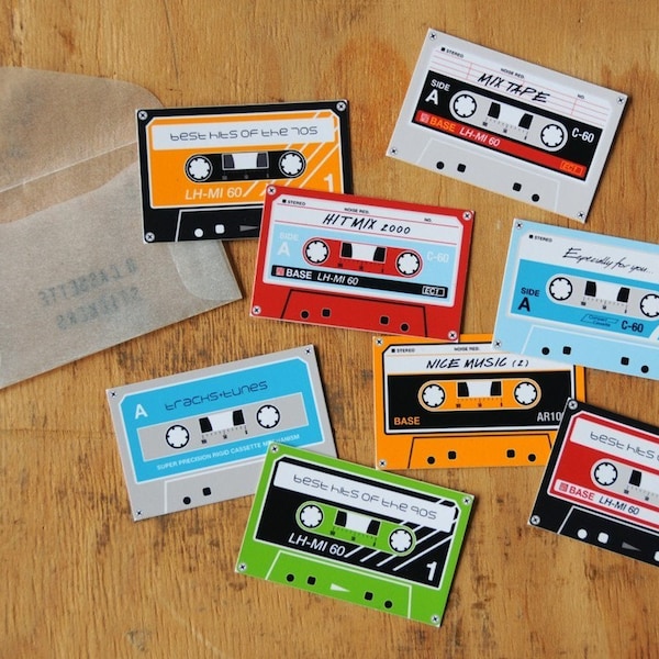 Choose Your Quantity MINI Cassette Tape Stickers with Blank Labels ...
