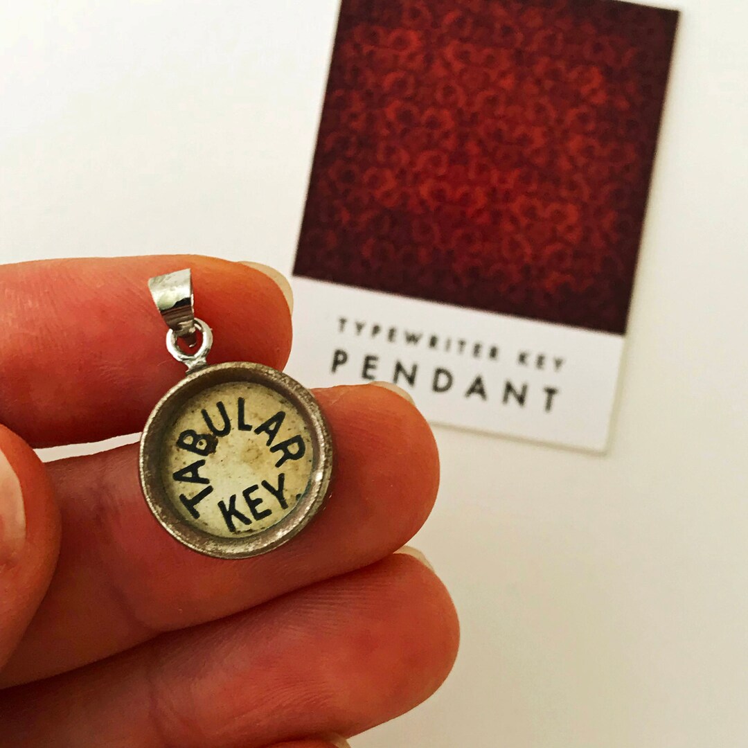 Pendant Created From a Vintage Typewriter Key - Tabular, Creamy Ivory ...