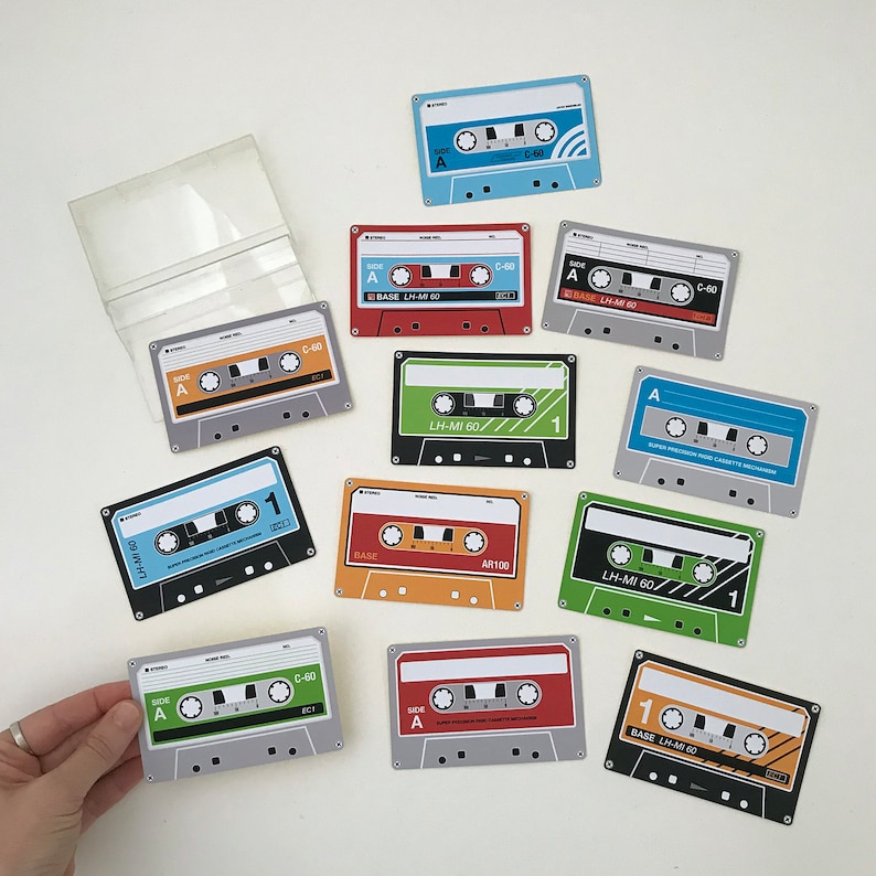 12 X Lifesize Cassette Tape Stickers Write Your Own Labels Etsy