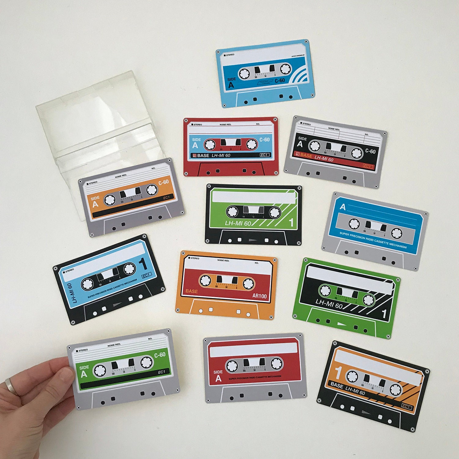 12 X LIFESIZE Cassette Tape Stickers, *write Your Own Labels*, Packed ...