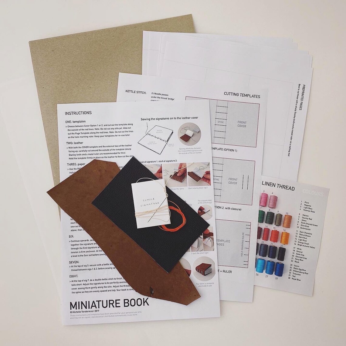 DIY Bookbinding Kit miniature leatherbound books including | Etsy