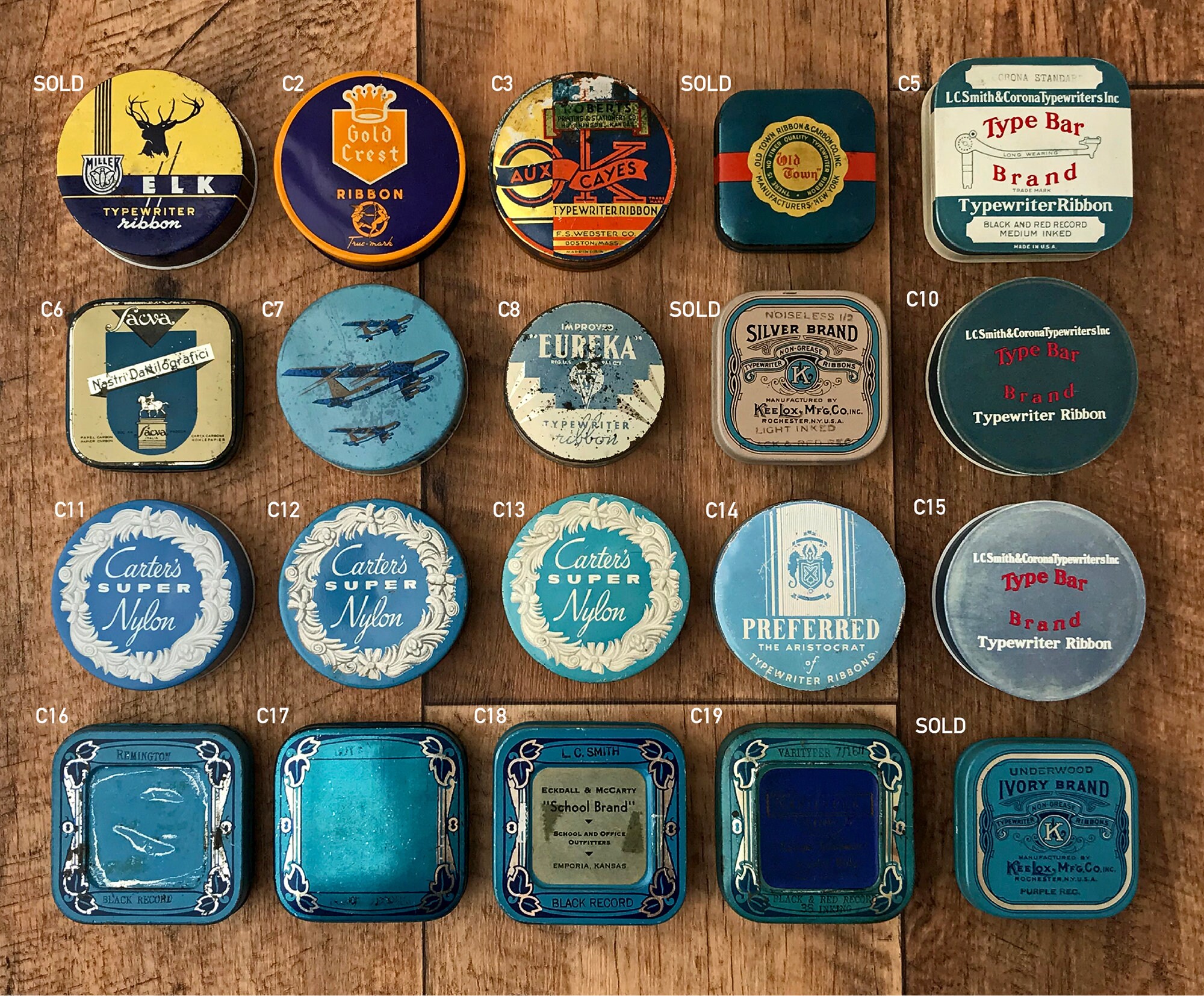 Vintage Typewriter Ribbon Tins Great for Packaging | Etsy Australia