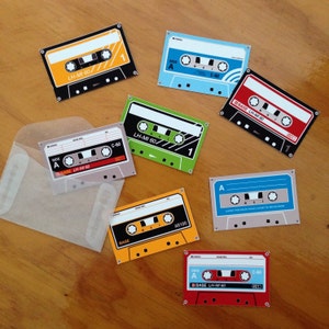 Choose Your Quantity - MINI Cassette Tape Stickers **with Blank Labels ...