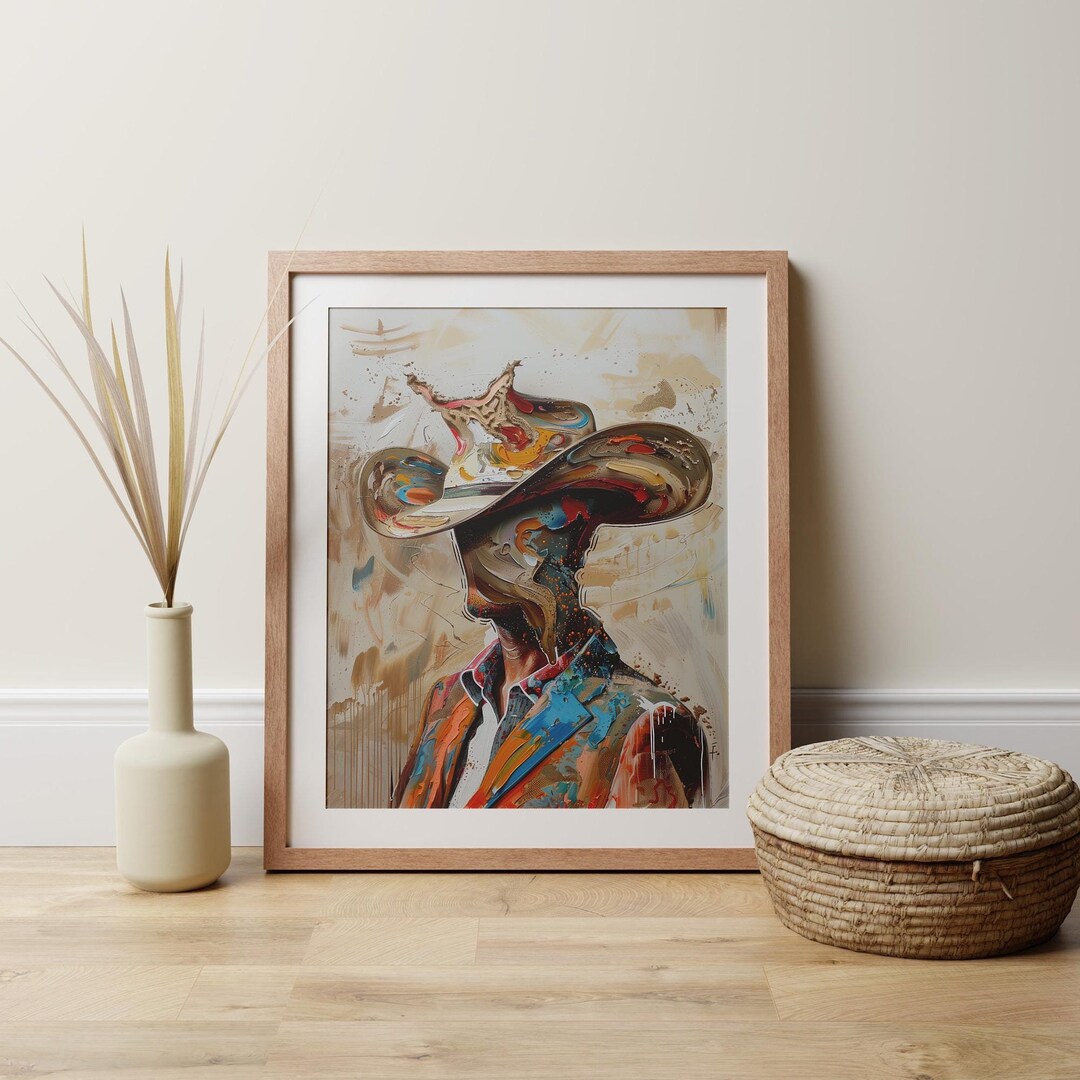 Surreal Cowboy Art Print, Dali Inspired Western Decor - Etsy