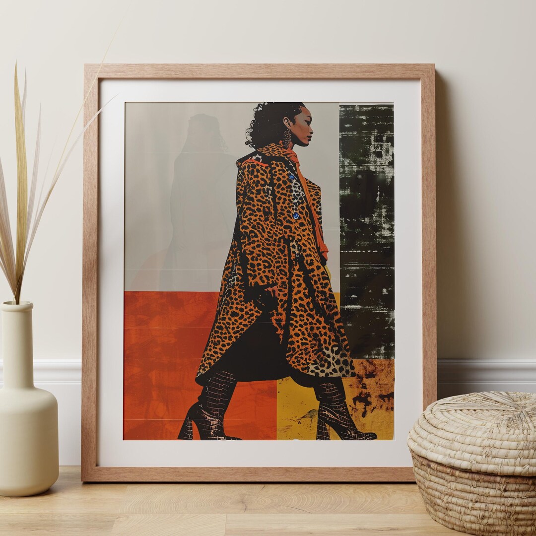 Black Woman Fashion Wall Art Print, Stylish Confident African ...