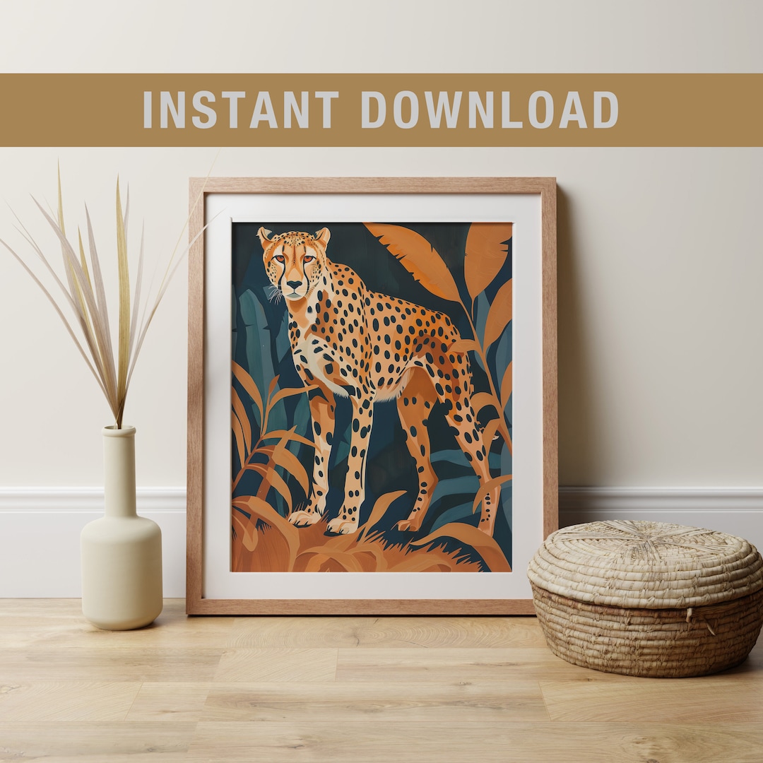 Art Deco Cheetah Leopard Downloadable Print Art Elegant 1920 Style ...