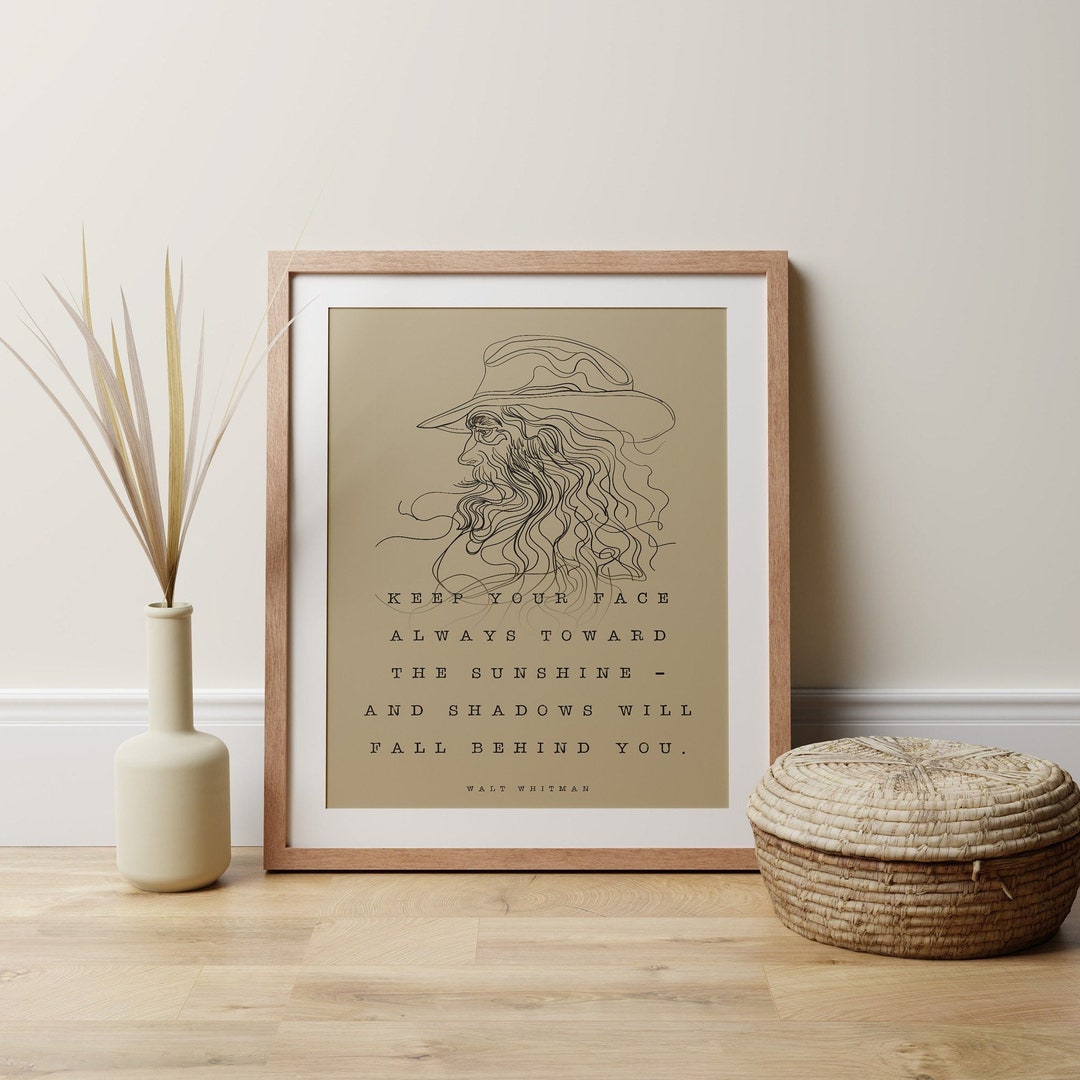 Walt Whitman Line Art Print, Inspirational Typewriter Quote - Etsy