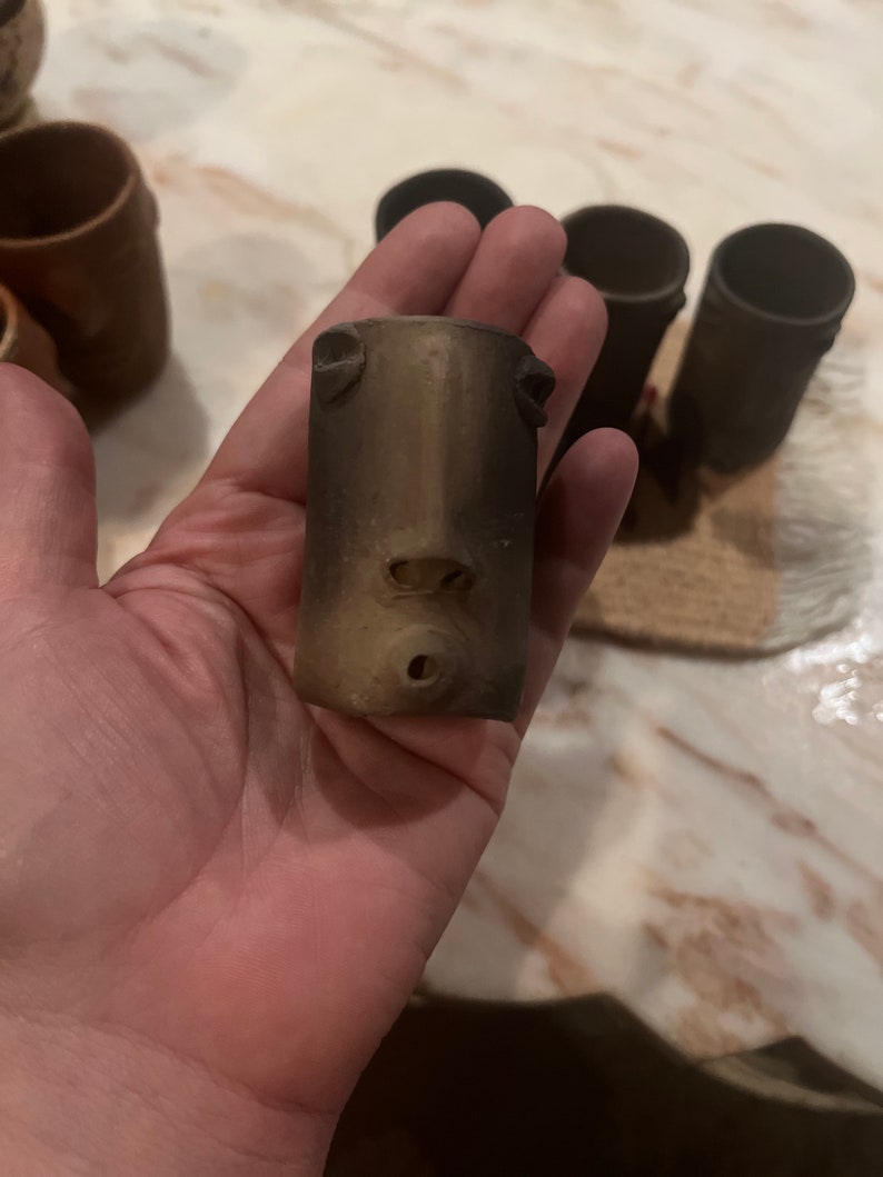 Handmade Clay Face Mezcal Copitas, Sets, Imported From Oaxaca, Mexico ...