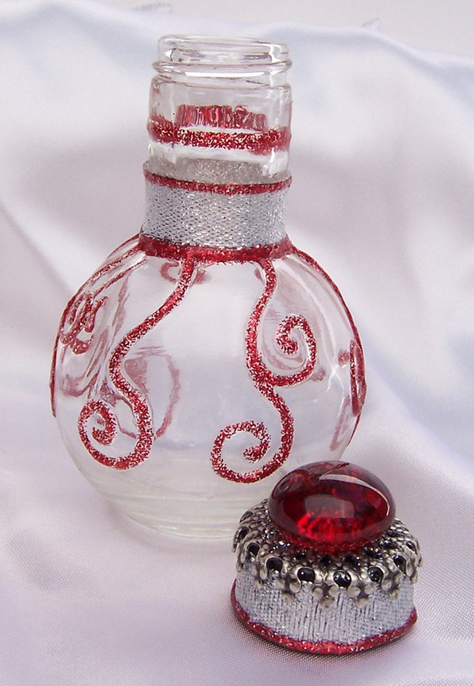 Swirly Red Potion Bottle | Etsy